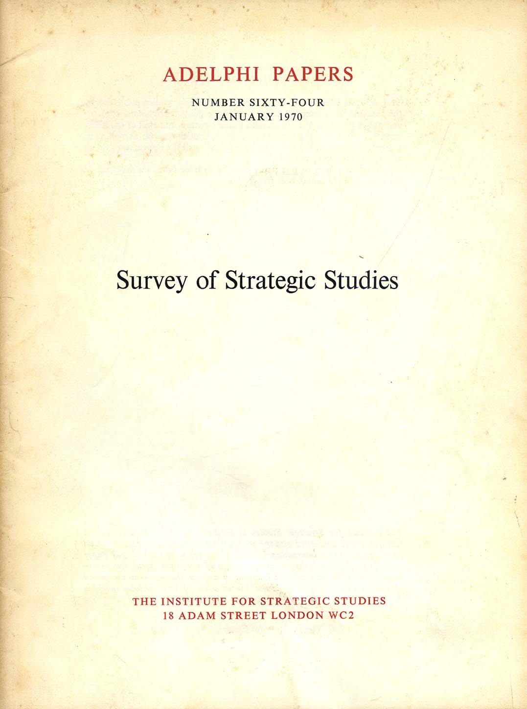 Periodicals: Adelphi Papers